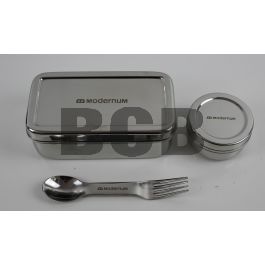 Matboks m/bestikk og ekstra beholder polert rustfri - BCB.no